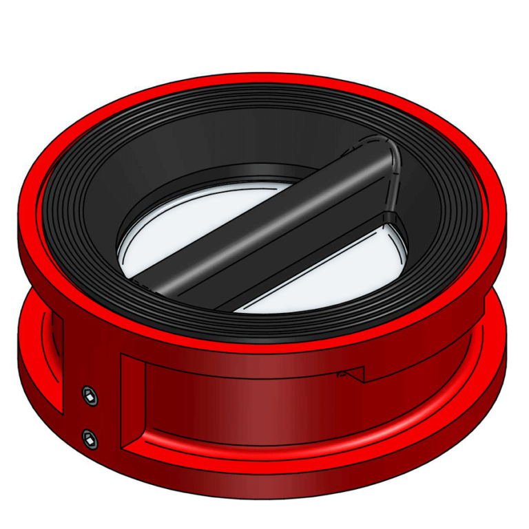 DN125 DUO CHECK VALVE, RUBBER LINED